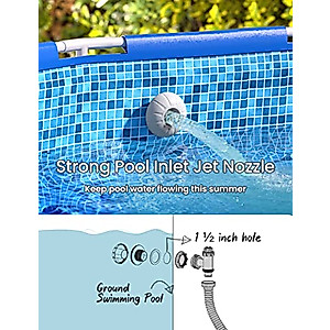 SUMMERBUDDY Above Ground Pool Parts Kit, Replacement Pool Pump Part with Split Plunger Valve, Plunger Valve, 1.5" Inlet Water Nozzle, 1.25" Outlet Strainer, Pool Hose Adapter