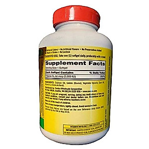 Kirkland Signature Maximum Strength Vitamin D3 2000 I.U. 600 Softgels, Bottle Personal Healthcare / Health Care