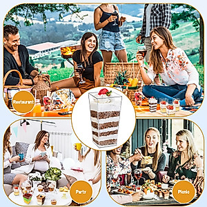 Vetory 50 Pack 3 oz Mini Dessert Cups,Plastic Dessert Cups with Lids and Spoons,Tall Square Clear Parfait Cups Appetizer Cups,Great for Tasting Party Desserts Appetizers Puddings Mousse