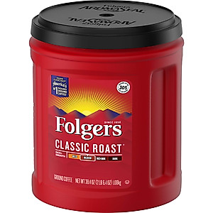 Folgers Classic Roast Medium Roast Ground Coffee, 38.4 Ounces
