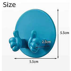 12pcs Thumbs Up Wall Hook, Sticky Hooks for Hanging, Adhesive Wall Hooks, Shower Hooks for Inside Shower, Self Adhesive Hooks for Hanging in Living Spaces, Kitchen, Bathroom (Color Mixing)