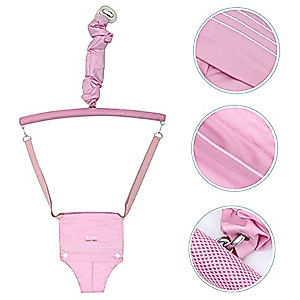 NUOBESTY Pink Baby Jumper Swing Doorway Fabric Toddler Doorway Bumper Over The Door Toddler Exerciser Jumper Tools for Toddler Infant