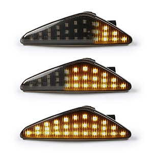 Gempro 2Pcs Dynamic Amber LED Side Marker Turn Signal Light For BMW E70 X5 E71 X6 F25 X3, Replace OEM Side Marker Light