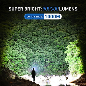 SKNSL Flashlights High Lumens Rechargeable, 990,000 Lumens High Powerful Flash Lights, Super Bright Tactical Handheld Led Flashlight with 5 Modes, Waterproof for Camping,Emergencies