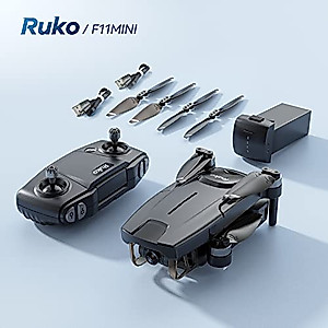 Ruko F11MINI Drones with Camera for Adults 4K, 2 Batteries 60 Min Flight Time, Foldable & Lightweight, 5GHz WiFi, GPS Auto Return, Follow Me, Waypoints, Points of Interest for Beginner