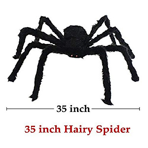 COOLJOY 35 INCH Halloween Decorations Spider Realistic Hairy Spider Halloween Party Decor for Outdoor Indoor