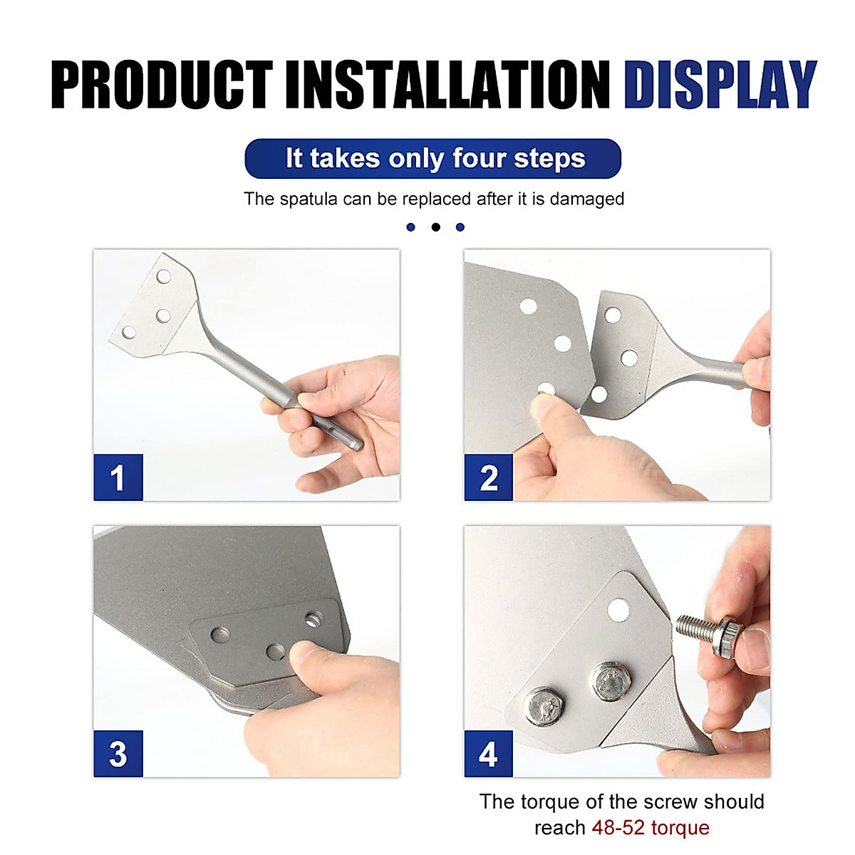 Tile Removal Chisel Tool, Ultra Thin Round Handle Floor Wall Scraper Kit Floor Scraper for Electric Hammer, Hammer Drills Tile Removal