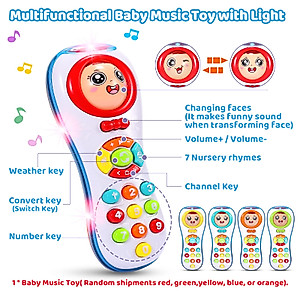 WOSTOO Baby Toys 0–6 Months, Baby Teething Toys Early Educational Learning Toys Gifts, Including Infant Shaker Grab and Spin Rattle with Music and Light for Infant Newborn Boys Girls