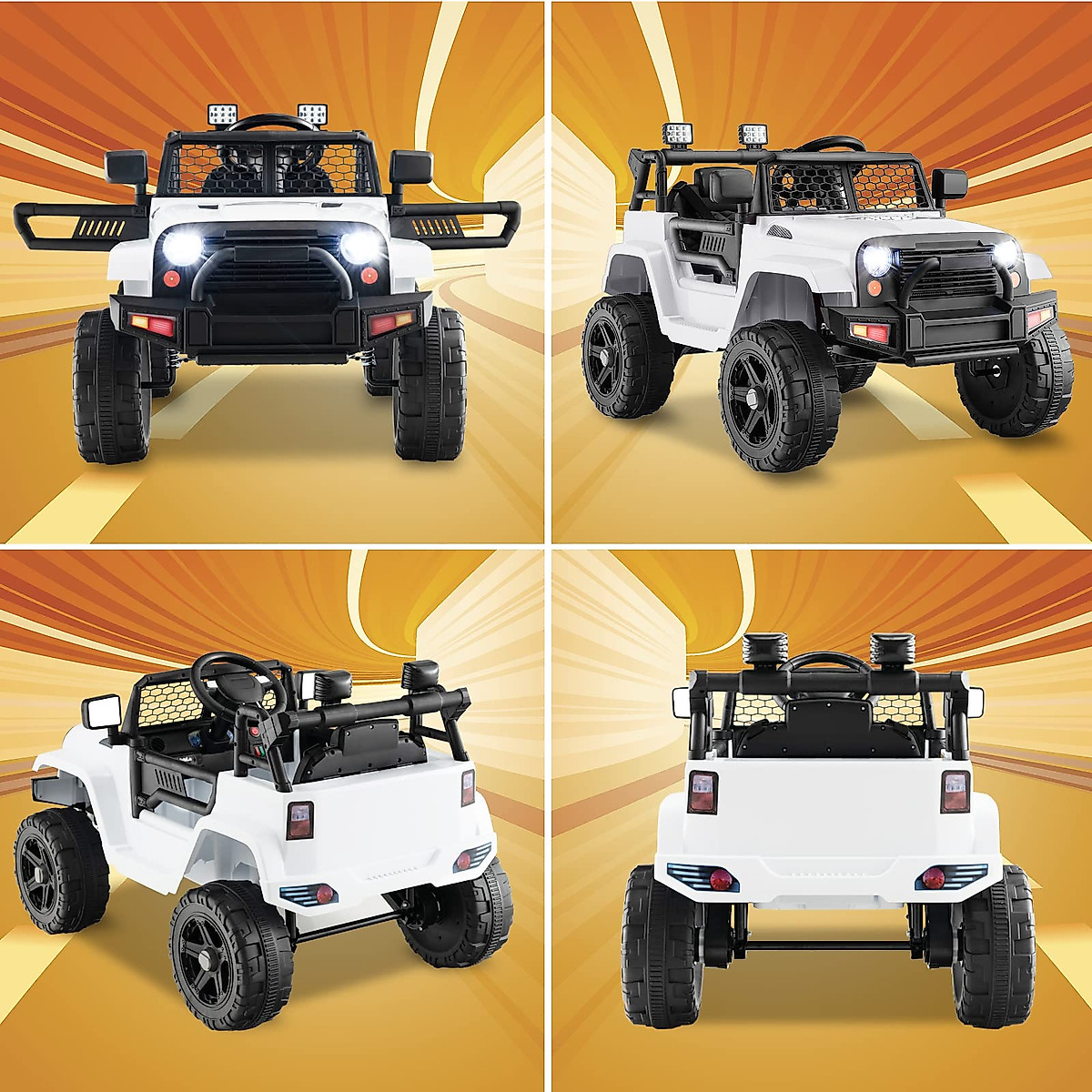 12V Electric Ride On Car for Kids with Remote Control, Storage, LED Lights, MP3 - Costzon