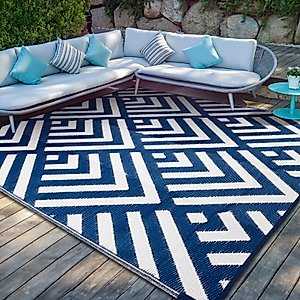 Outvita Outdoor Rug, 9'x12' Plastics Straw Rug Waterproof and Portable Camping Mat Decoration Carpet for Patio Large Area Rug for Picnic BBQ Beach Lawn Balcony Yard Sofa Furniture