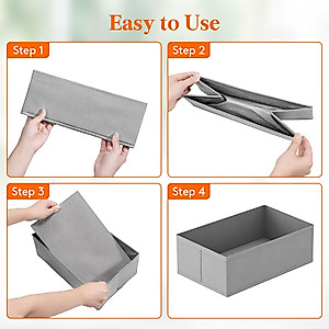 Lifewit Drawer Organizer Clothes for Closet 16 Pack, 3 Sizes Underwear Wardrobe Drawer Dividers, Fabric Foldable Dresser Storage Organizer Bins for Sock, Bra, Lingerie, Undies, Grey