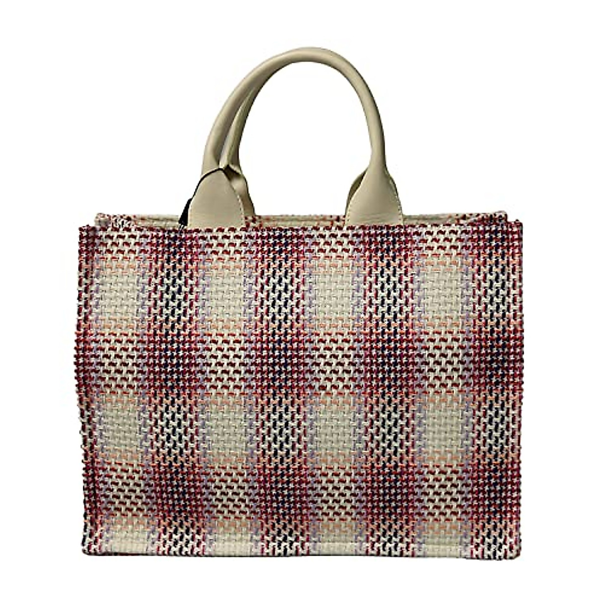 Pierre Cardin Large Pink Structured Tweed Canvas Shopper Tote for womens