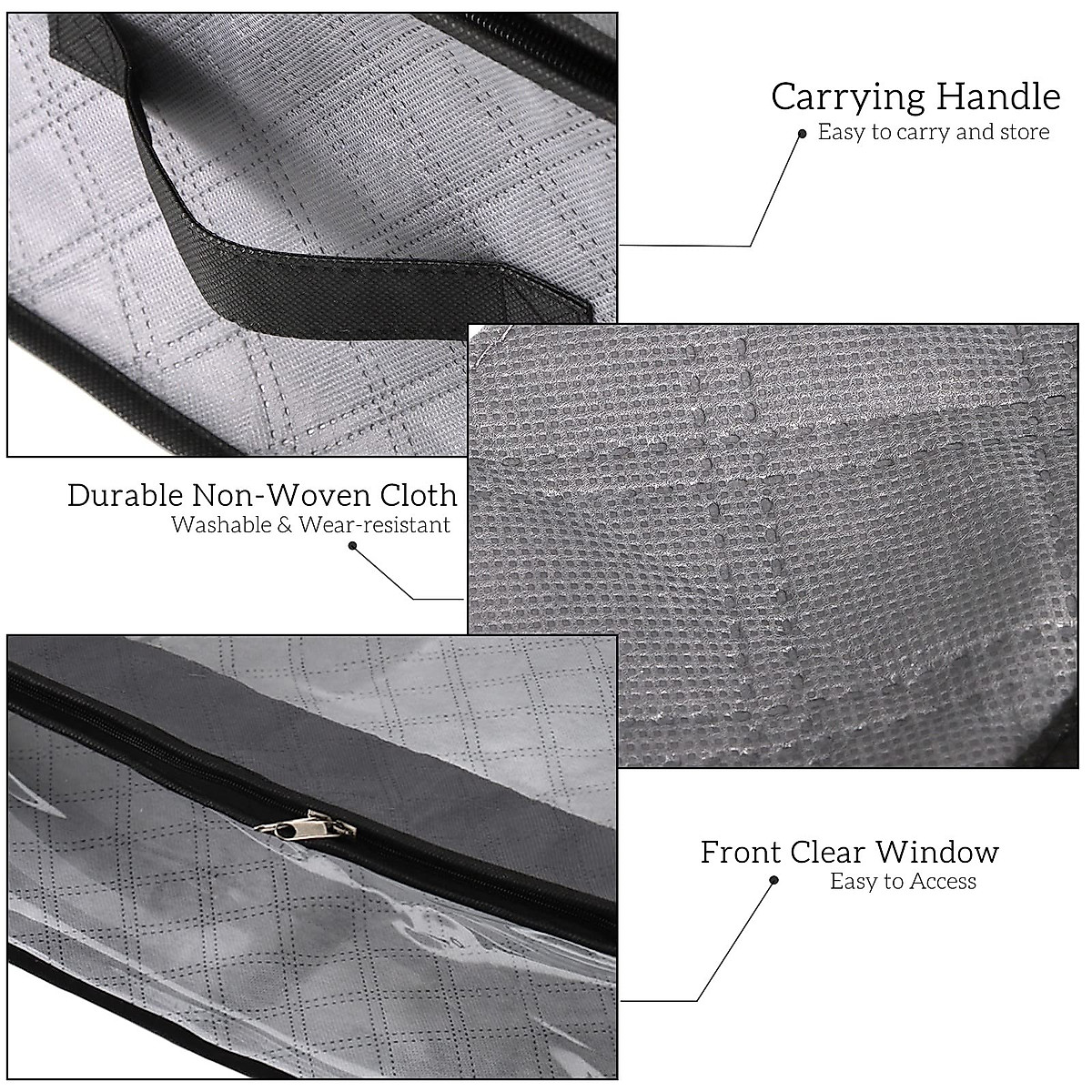 AVLA 4 Pack Hat Storage for Baseball Caps, Non-woven Wide Hat Organizer, Large Sports Hat Storage Bag, Hat Racks Holder for Closet with 2 Sturdy Handles, Hat Organizer Case Capbox for Home Travel