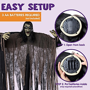 JOYIN Halloween Hanging Zombie Groundbreaker in Green Crawling Creepy Halloween Animatronic Decorations for Halloween Party Prop,Outdoor Lawn Patio Yard Decor Outdoor and Scary Lawn Graveyard Decor