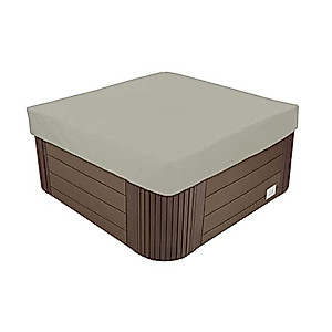 RTMX&kk Garden Square Hot Tub Cover 210D Oxford Fabric Outdoor SPA Bath Pool Cover Waterproof Dustproof Anti-UV Multiple Sizes to Choice,Beige,215x215x30cm