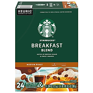 Starbucks Breakfast Blend Coffee K-Cups,24 K-Cups count,(0.44 OZ each)