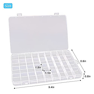 FYY (2 Pack Plastic Organizer Box 36 Grids, Clear Plastic Organizer Box Storage, Jewelry Craft Storage Container, Bead Box, Fishing Tackles Box, Jewelry Box, Embroidery DIY Art Craft Accessory