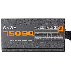 EVGA 750 BQ, 80+ BRONZE 750W, Semi Modular, 5 Year Warranty, Includes FREE Power On Self Tester, Power Supply 110-BQ-0750-V1