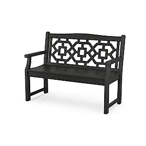 MARTHA STEWART MSTGB481BL Chinoiserie 48" Garden Bench, Black