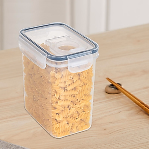 Llazsybz Airtight Clear Storage Containers, Transparent Fresh Keeping Storage Containers with Lids, Pantry Stackable Storage Organizer Keeping Box, 1.6L
