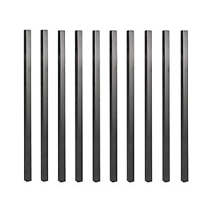 Nuvo Iron SQPS32 3/4" x 32" L. Galvanized Square Balusters-10 Pack Baluster, Black, 10 Count