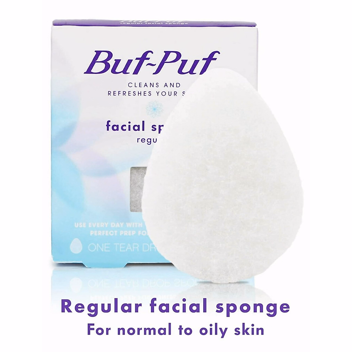 Buf-Puf Facial Sponge, Dermatologist Developed, Removes Deep Down Dirt & Makeup That Causes Breakouts and Blackheads, Reusable, Exfoliating, White, 2 Count