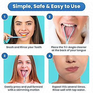 Dr. Nick’s White & Healthy Tongue Scraper (3 pack), Dentist Designed to Cure Bad Breath, Easy to Use Plastic Tounge Scraper Cleaner Maintains Oral Care for Adults (Green Blue & White)