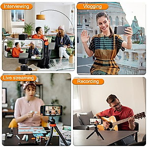 comica Vimo S MI Wireless Lavalier Microphone for iPhone, MFI Certified, Noise Cancelling, 15HR Battery, 656' Transmission, Dual Wireless Lapel Mic for iPhone Video Recording Vlogs Live Stream