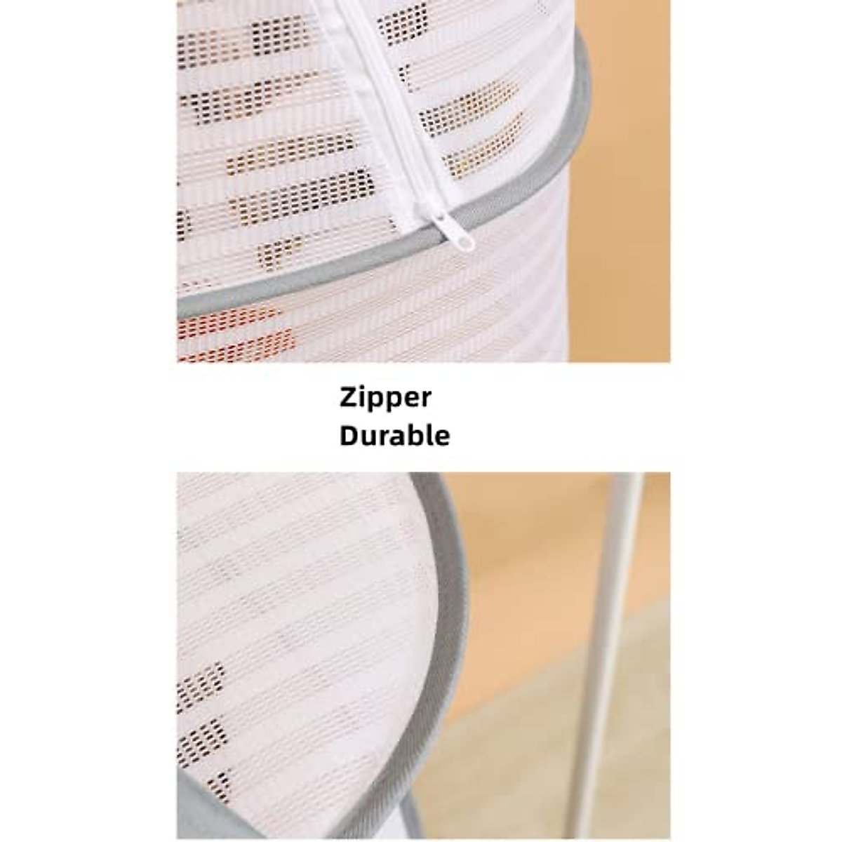 ENVEED 2pc Drying Rack 1-3 Layers Folding Fish Mesh, Non-Toxic Polyester Fiber Netting, Hanging Drying Fish Net, for Shrimp Fish Fruit Vegetables Herb, with Zipper (3 Layers 40 * 60cm)