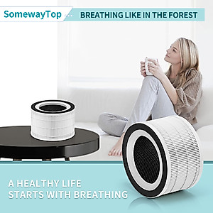 2-Pack Fillo Air Purifier Filter Replacement Compatible with A-floia Air Purifier Halo/Allo Match ASIN: B088FHCS83/B07JG1R2GB/B09M799DT4/B07WR2CT7V, 3-IN-1 Filtration Air Cleaner