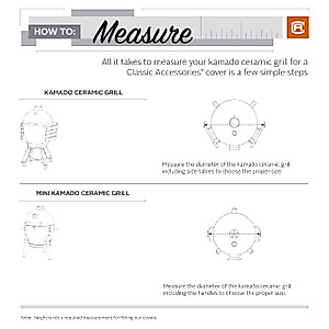 Classic Accessories Ravenna Water-Resistant 22 Inch Kamado Ceramic BBQ Grill Cover, Black