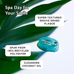 Cocofloss Woven Dental Floss, Travel Sampler, Dentist-Designed Oral Care with Coconut Oil, Waxed, Vegan, Kid-Friendly, 4 Minis in Mint, Coconut, Orange, Strawberry (8 yd Each)