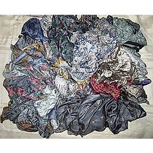 Vintage Fabrics Crafts Sari Silk Fabric Lot Material Remnant 100 Grams Grey Craft Scrapbook Art Doll
