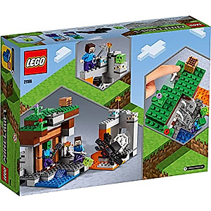 LEGO Minecraft The Abandoned Mine Building Toy, 21166 Zombie Cave with Slime, Steve & Spider Figures, Gift idea for Kids, Boys and Girls Age 7 Plus