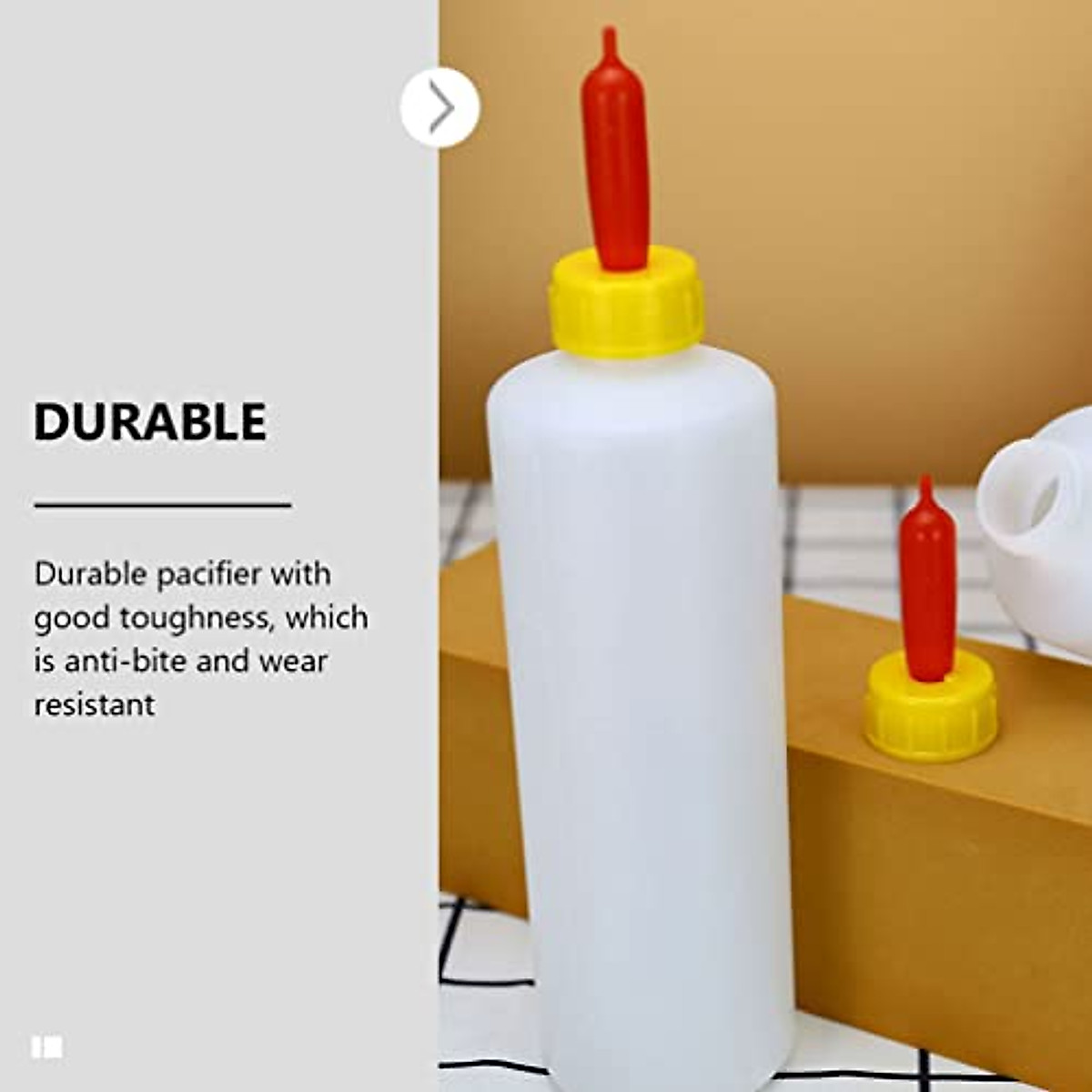 5pcs Pet Nursing Bottles with 5pcs Nipple for Goats Small Animal Milk Drink Nipple Bottle for Nursing Lambs and Goat Kids