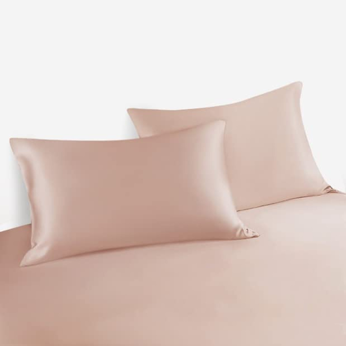 Linenwalas Eucalyptus Tencel Pillow Cases Set of 2, Standard Size Lyocell Silk Cooling Silk Pillowcases for Hair & Skin, Soft Breathable Pillow Case with Envelope Closure (Rose Gold,20x30 inches)