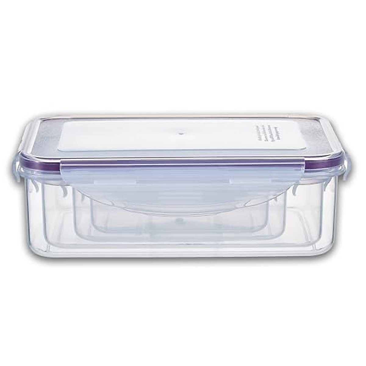 SnapMate - Set of 4 Rectangle Nesting Food Storage Containers - Reusable, BPA Free Plastic, Snap Lock Lids With a Leakproof Silicone Seal. Great for Snacks, Soup, Fruit, Salad and Food Storage