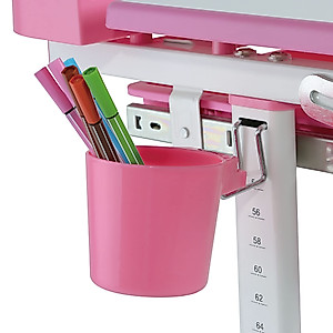 Mount-It! Accessory Kit for Height Adjustable-Kids-Desk | Includes LED-Lamp, Book Holder Shelf and Pencil Holder-Cup, Pink