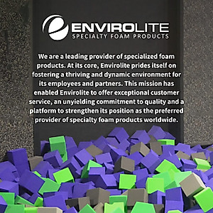 ENVIROLITE 8" Bulk Foam Cubes | Full Pallet of Premium Quality Foam Cubes for Foam Pits | for BMX Pits, Trampoline Parks, Ninja Gyms, Gymnastics & Skatepark Foam Pits | 396 Foam Cubes, Black