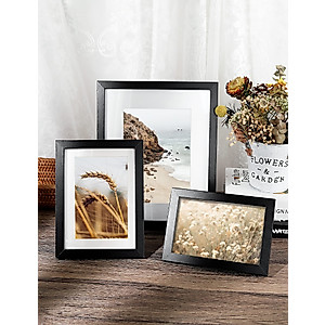 Annecy 16x20 Picture Frames (4 Pack, Black), Composite Wood Photo Frame, For Pictures 11x14 with Mat or 16x20 Without Mat for Wall Mounting, Rustic Simple Home Office Decor