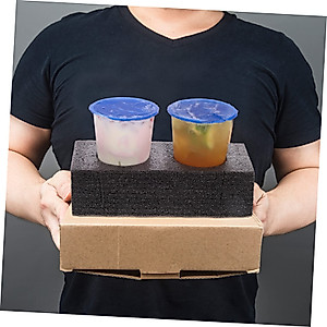 BCOATH 4 Pcs Cup Holder Milk Tea Holders Drink Carrier Tray to Go Coffee Holder Drink Carry Holder Cup Carrier Tray Tray Black Trays Takeout Cup Trays Cold Drink Pearl Cotton Sofa