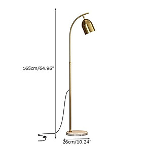 PAKFAN Modern Standing Lamps, Industrial Floor Lamp for Living Rooms Rustic Farmhouse Reading Vertical Lamp Adjustable Metal Heads Indoor Tall Pole Light for Living Room Bedroom Office Home Decor