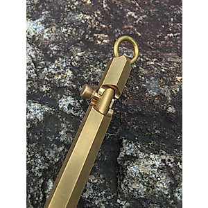 EKLOEN Mini Size Solid Brass Pen, Portable Delicate Signature Pen Six-Edge Ballpoint Pen