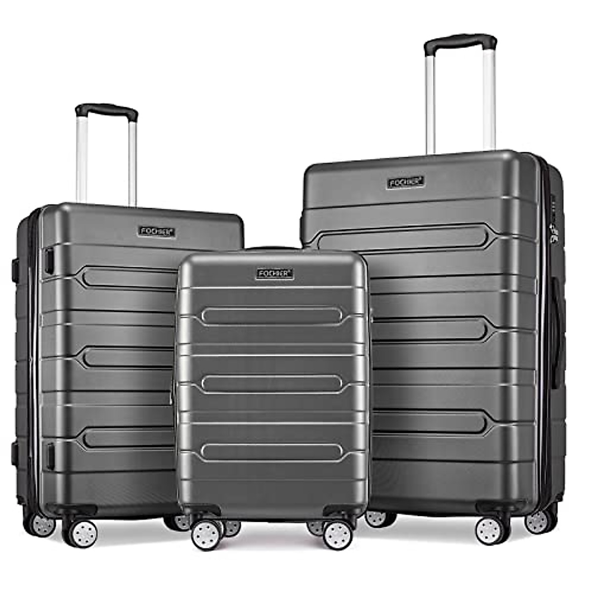 Fochier 3 Piece Expandable Luggage Set with TSA Lock, Hard Shell Rolling Suitcase Set with 4 Spinner Wheels for Women Man, 20 24 28 Inch