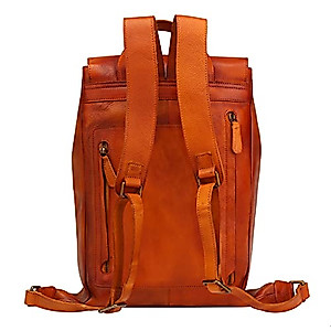 Full Grain Leather Laptop Backpack Purse for Women, Top Choice Gifts for Ladies, Expandable Carry On Casual Backpack, Fits 15.6 Inch Laptop