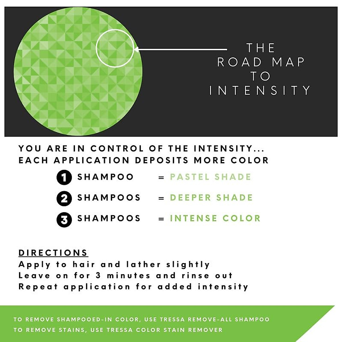 Watercolors INTENSE Semi Permanet Color Depositing Shampoo. Sulfate & Paraben Free to Maintain & Enhance Hair Color 8 fl oz - GREEN