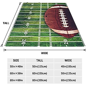 Football Sofa Throw Blanket Flannel Super Soft Warm Fleece Bedspread Home Decor All Season for Bed Couch Living Room Large 50"x40" in