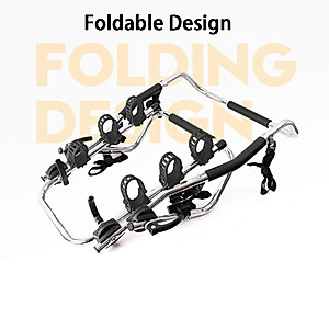 LJIANW Bike Rack Car Trunk Or Hitch Carrier Thicken Material Strong Bearing Capacity Rear-Mounted Bike Rack, Mount 1-3 Bicycles, 4 Styles (Color : Black-C, Size : 62x21x93cm)