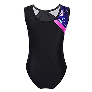 Hansber Kids Girls One Piece Sleeveless Leotard Gymnastics Dancewear Ballet Dance Bodysuit Costume Pink 8
