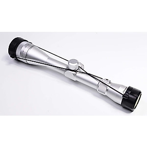 Stainless Silver Chrome Rifle Scope 3-9x40 AO Parallax Adjustable Objective with See-Thru Weaver Base Scope Rings